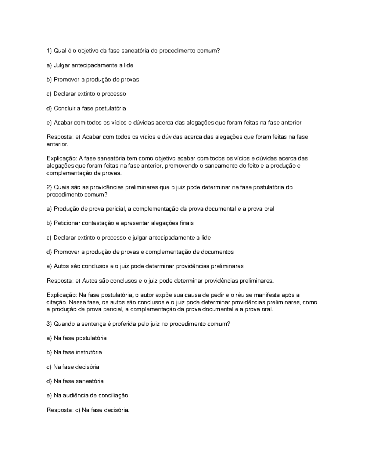 Flash card 2 - direito penal - Qual é o objetivo da fase saneatória do ...