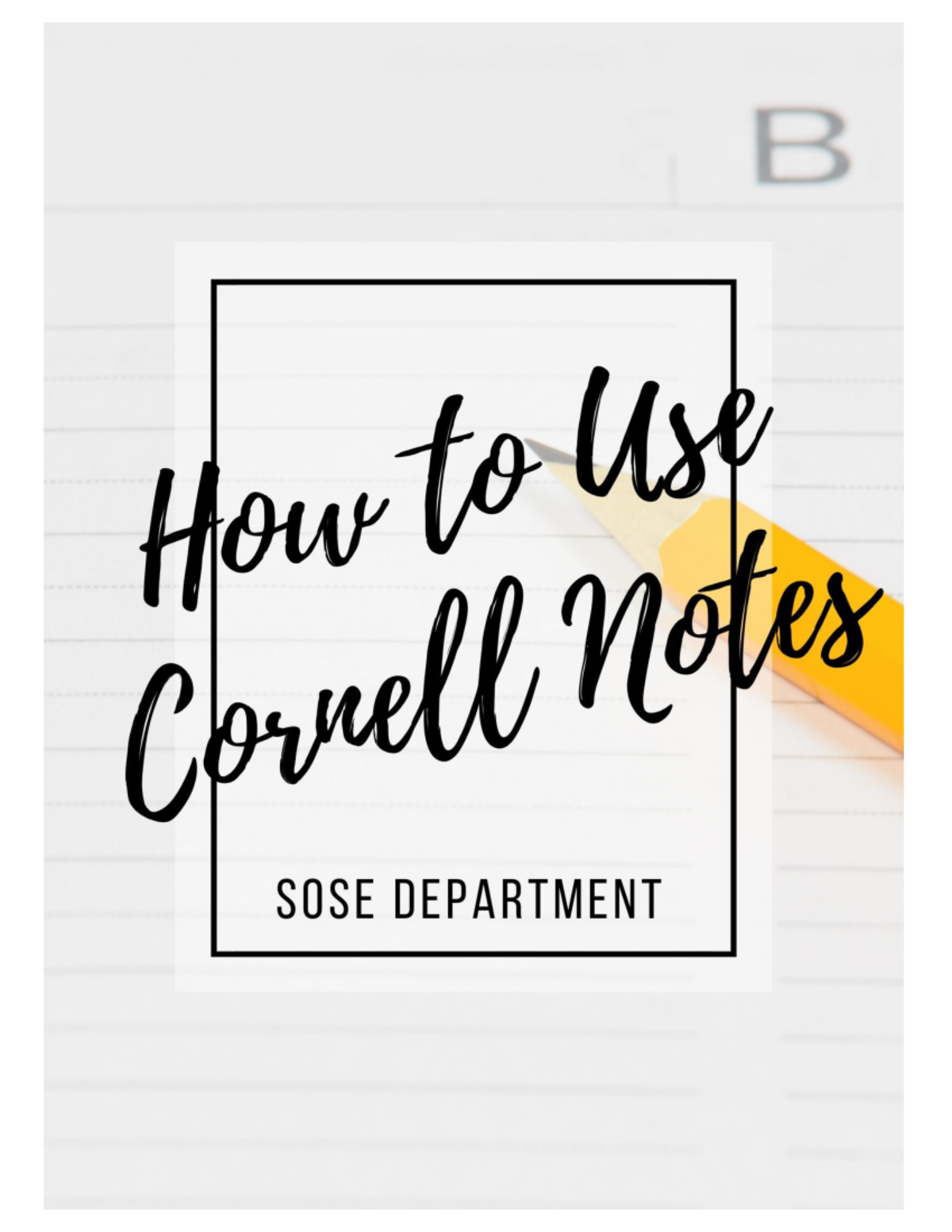 Cornell notes in depth how to write notes - ? Created by Dr. Walter ...