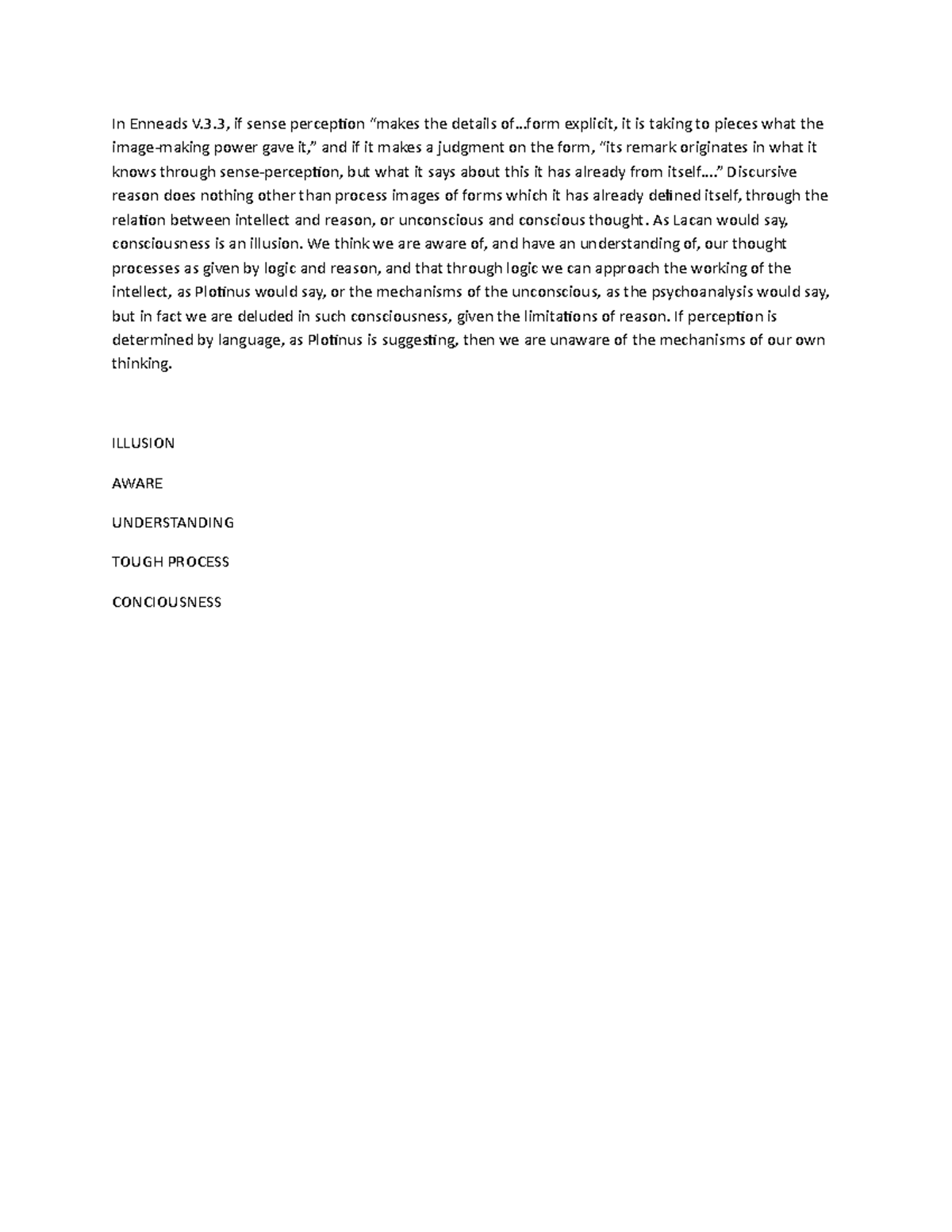 In Enneads V - idea notes about awareness from some discussion - In ...
