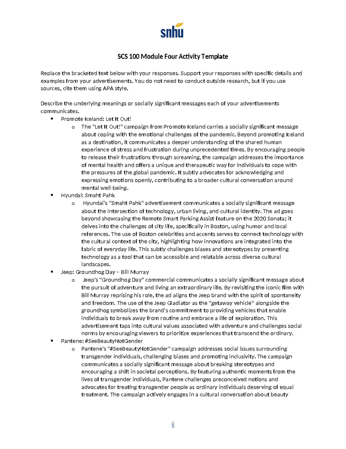 SCS 100 Module Four Activity Zachary Russell - SCS 100 Module Four ...