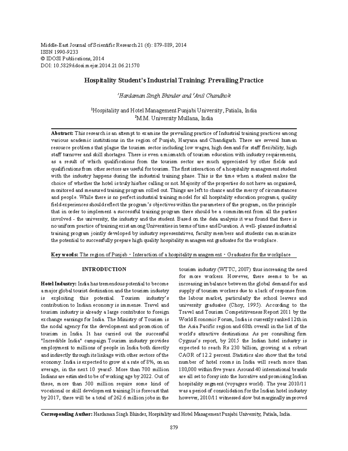 3 - SIWES REPORT - Middle-East Journal of Scientific Research 21 (6 ...