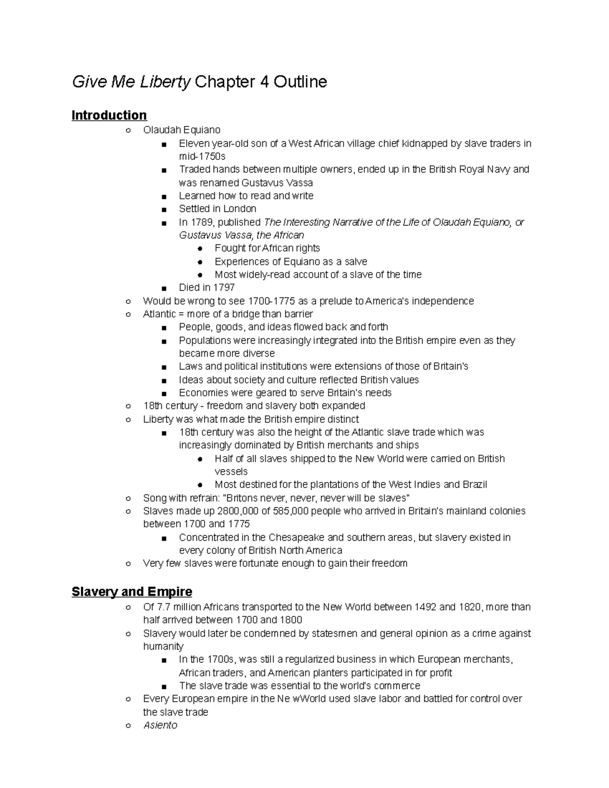 Chapter 4 Outline - Give Me Liberty Chapter 4 Outline Introduction ...