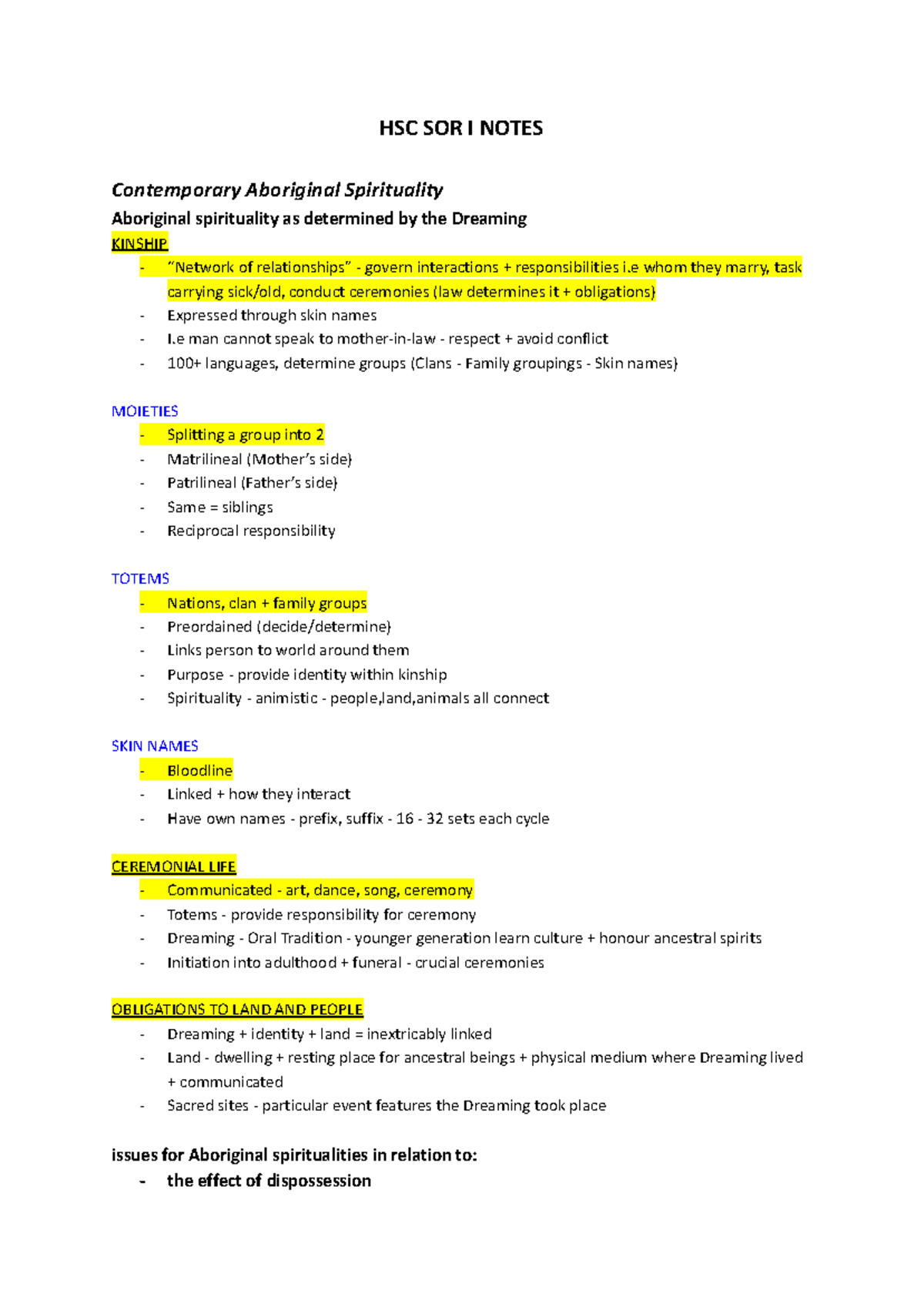 Dimmmmm - HSC SOR I Notes - Google Docs - HSC SOR I NOTES Contemporary ...