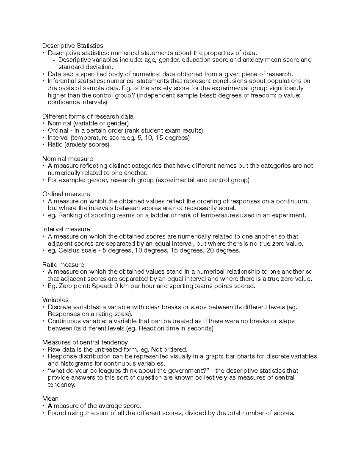 Statistics lecture - Descriptive Statistics Descriptive statistics ...