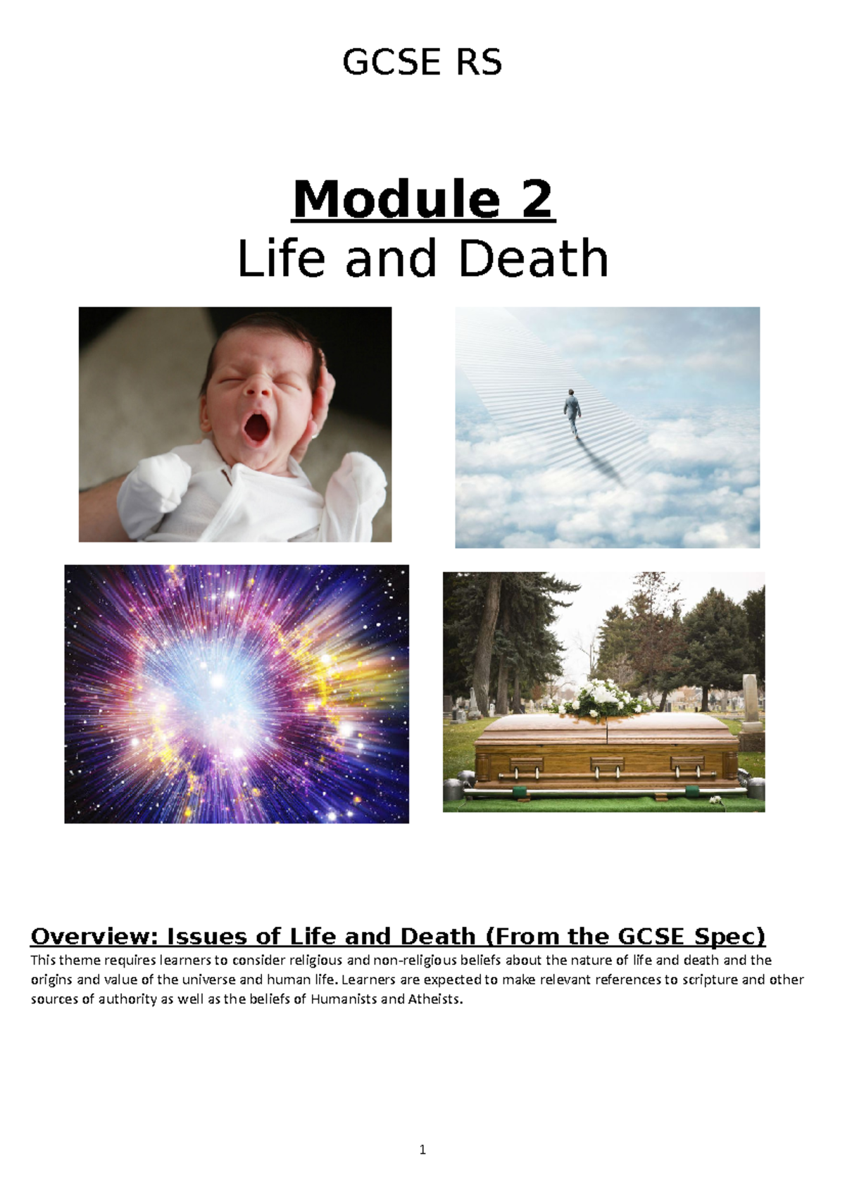 Life and Death Booklet - vvvv - GCSE RS Module 2 Life and Death ...
