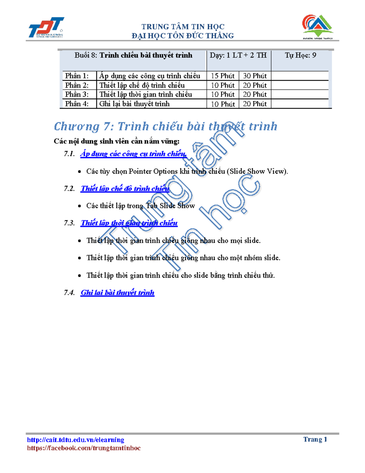 T8 BTTailop - CSTH - ĐẠI HỌC TÔN ĐỨC TH¾NG cait.tdtu/elearning Trang 1 ...