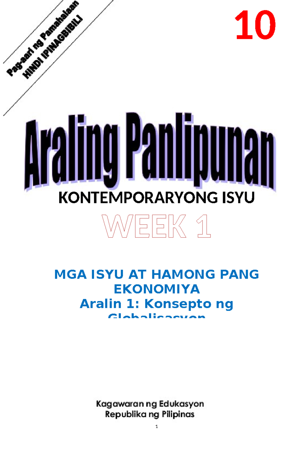 AP 10 Modyul 2ND - document for ap module 2 - 10 WEEK 1 KONTEMPORARYONG ISYU MGA ISYU AT HAMONG ...