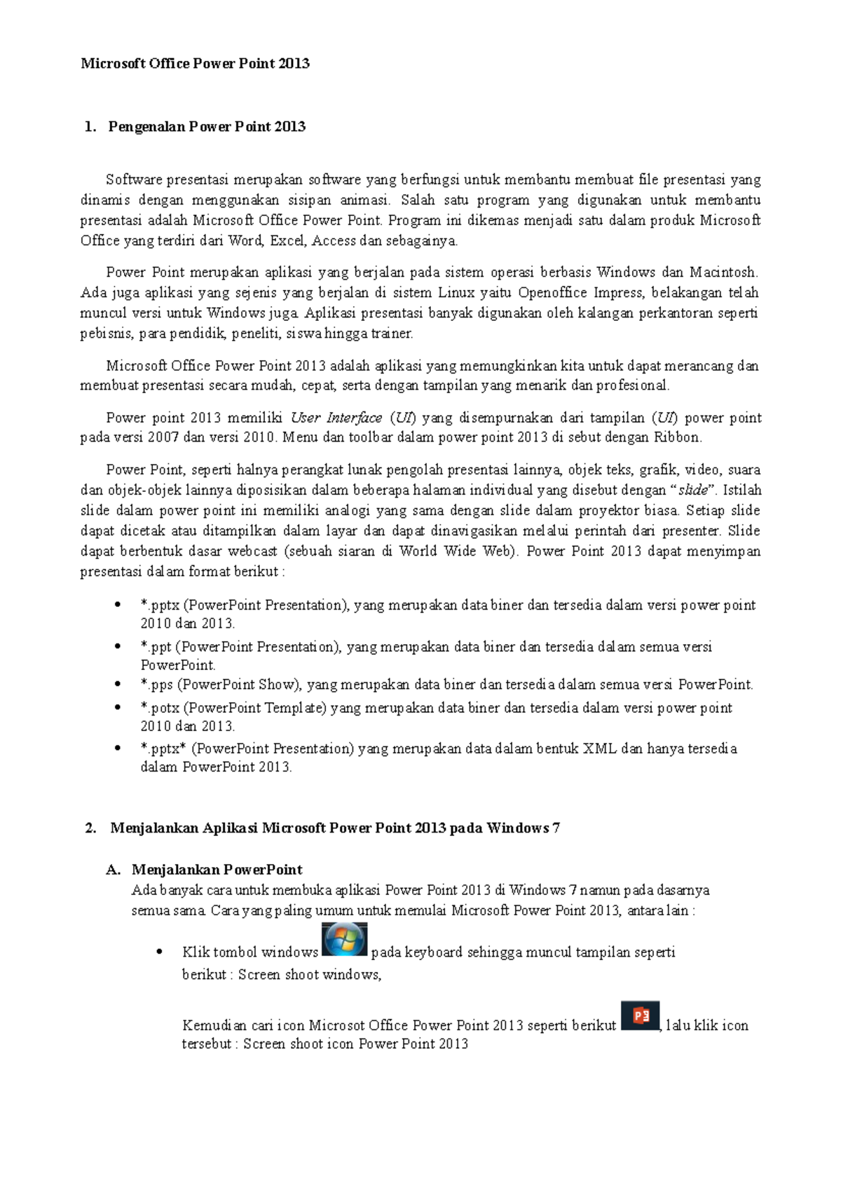 Modul Microsoft Power Point 2013 - Microsoft Office Power Point 2013 ...