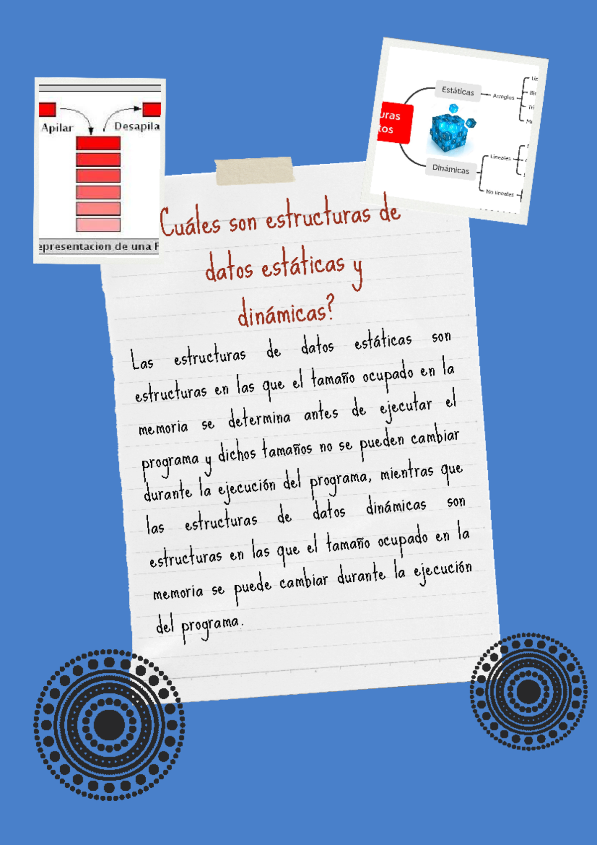 Trabajo sesion 1 - Las estructuras de datos estáticas son estructuras ...