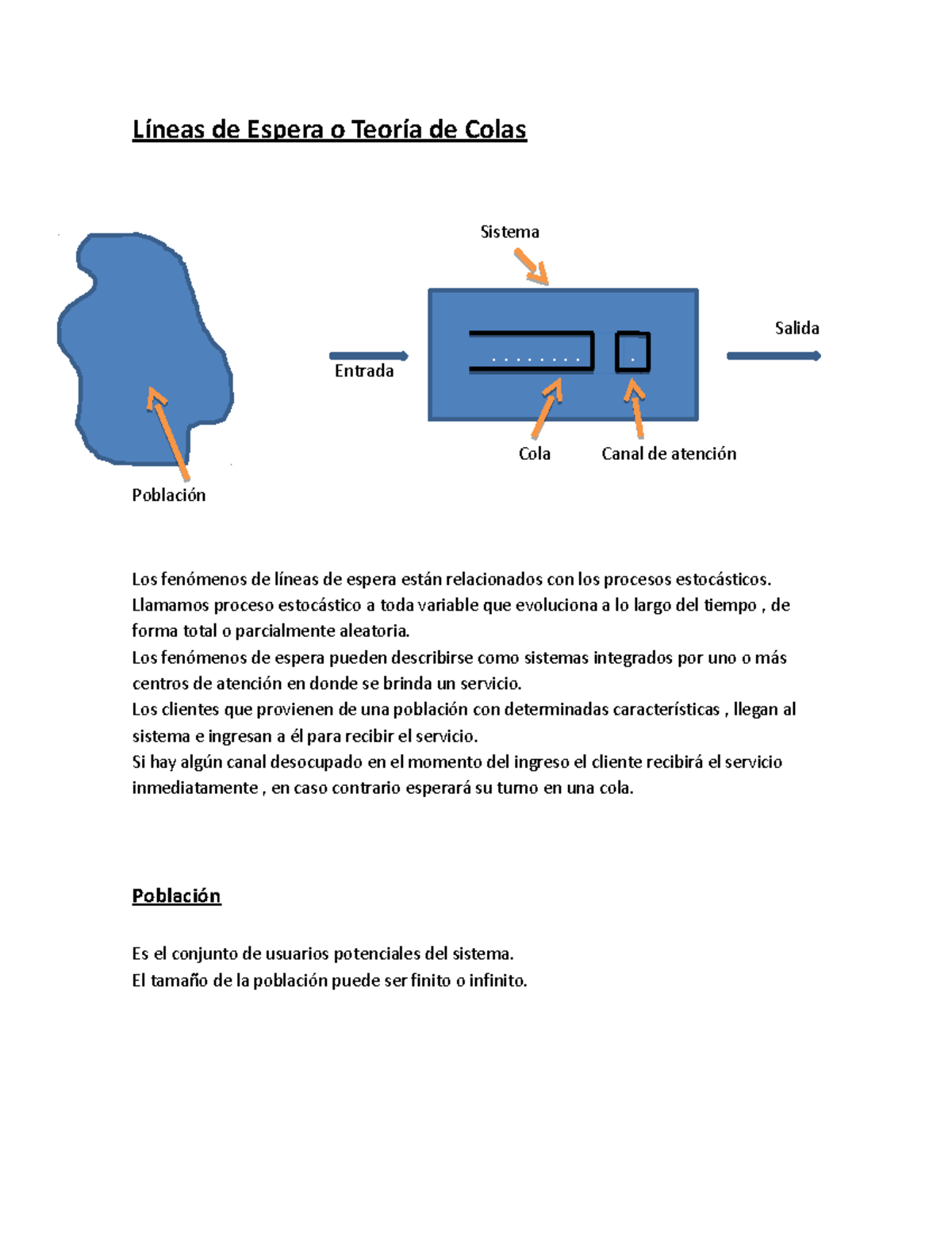 Apunte Líneasde Espera - Líneas de Espera o Teoría de Colas Sistema ...