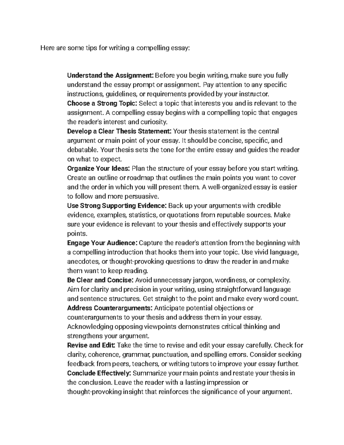 Tips for Writing a Compelling Essay - Here are some tips for writing a ...