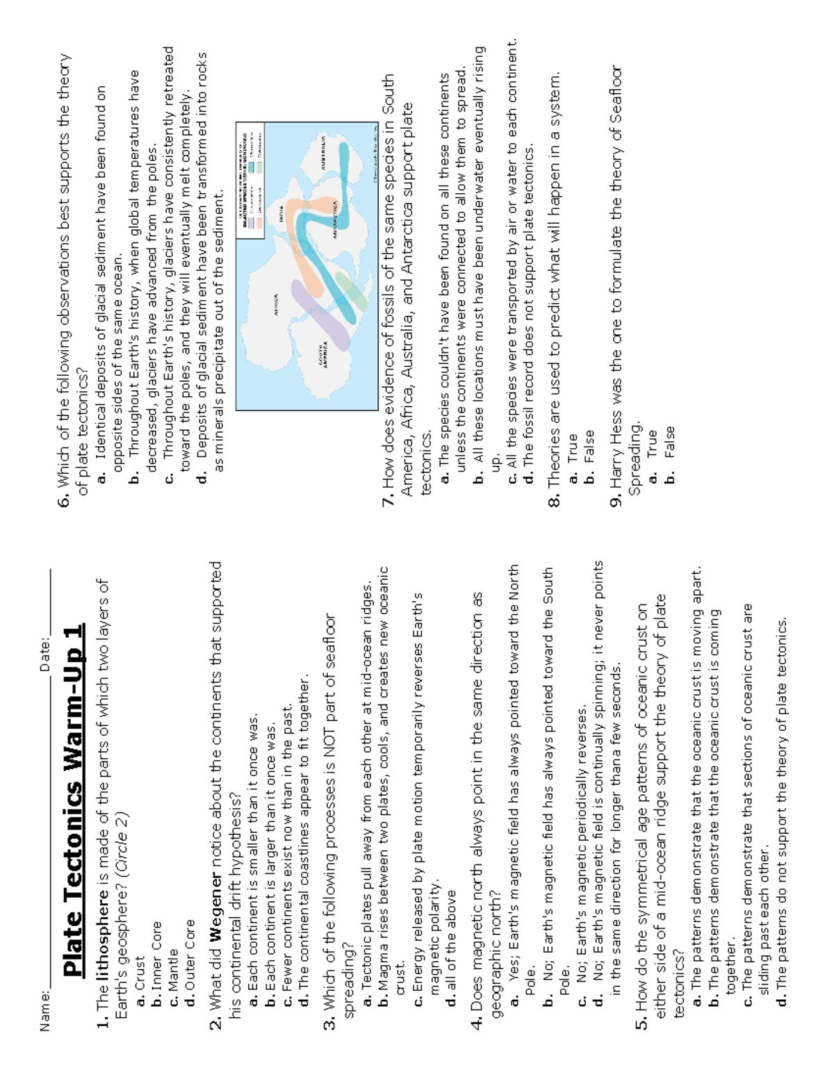 Plate Tectonic Warm-Up 1-Show - Name ...