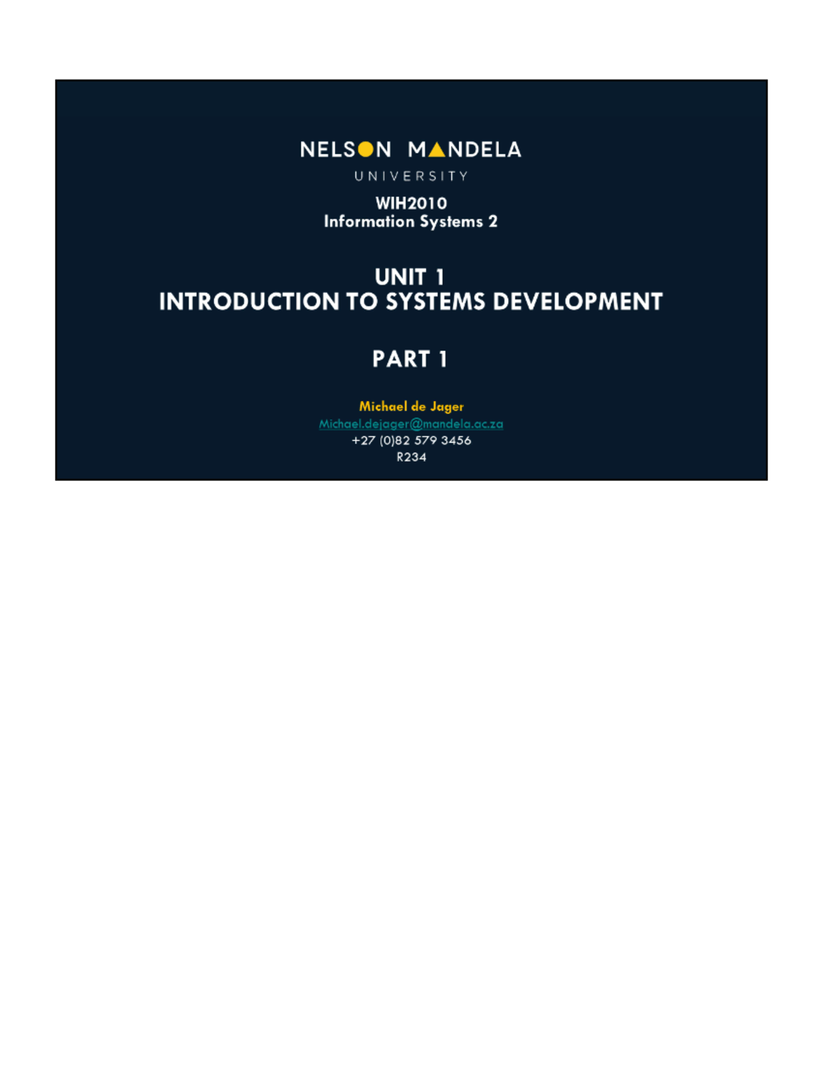 WIH2010 Unit 1 Introduction to System Approaches Part 1 Slides ...