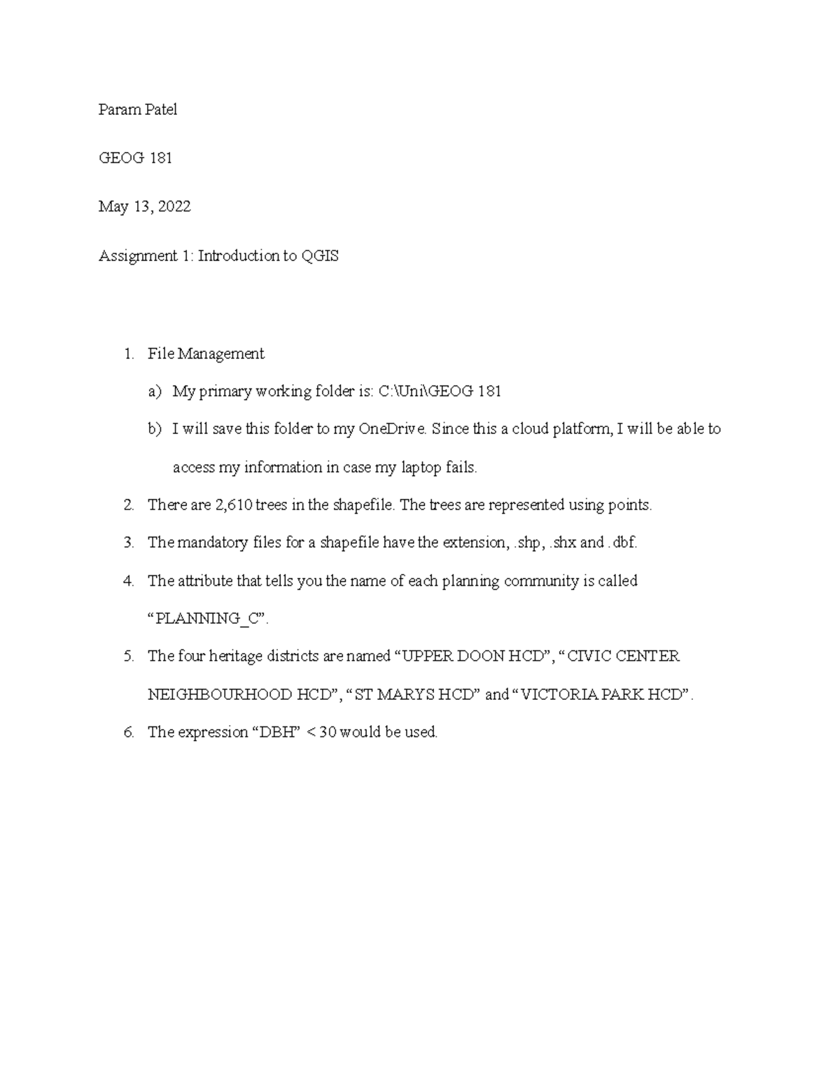 Assignment 1 - Introduction to QGIS - Param Patel GEOG 181 May 13, 2022 ...