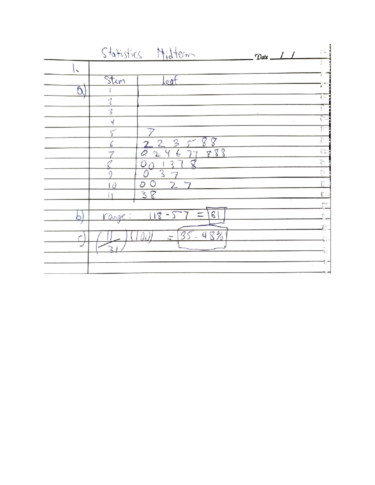 Midterm stats 2 - Stats 3Y03 - Studocu