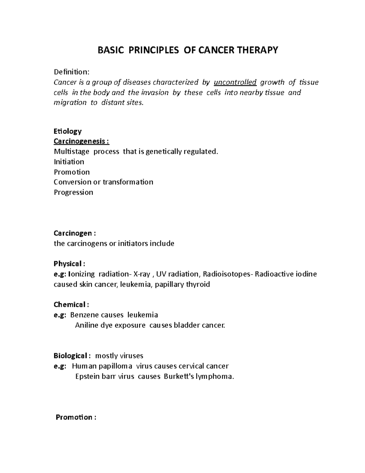 Basic Principles OF Cancer Therapy - BASIC PRINCIPLES OF CANCER THERAPY ...