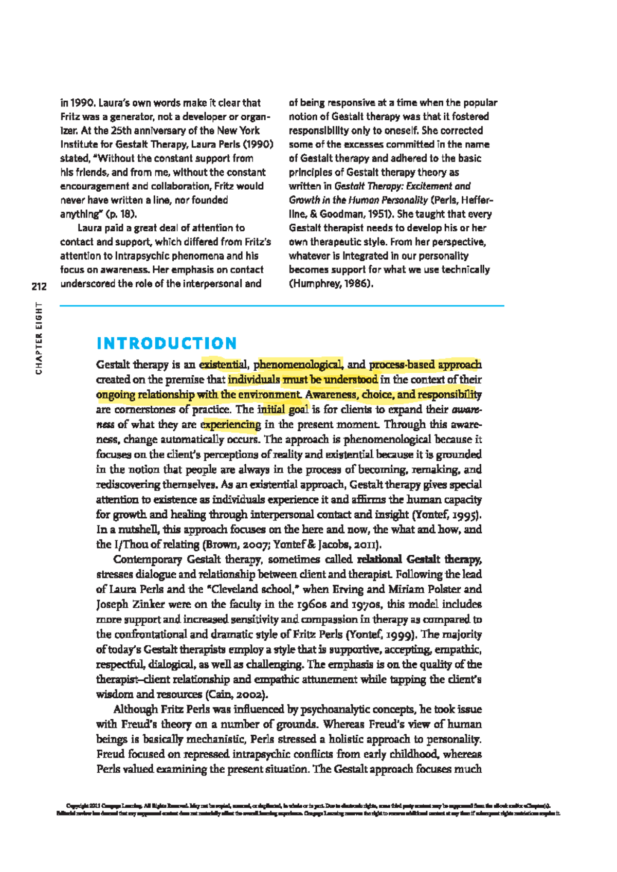 Gestalt Therapy Corey - reference book - in 1990. own words make it clear that of being ...