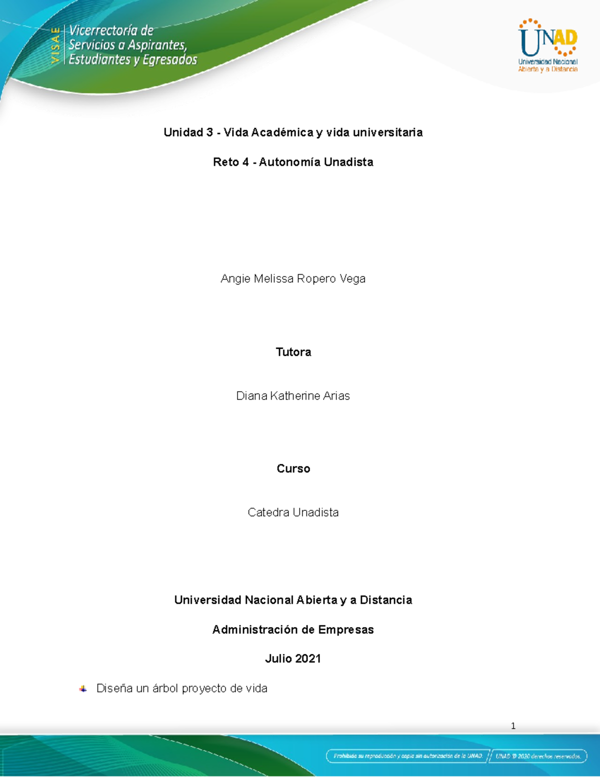 Angie Ropero 952 - trabajo - Unidad 3 - Vida Académica y vida ...