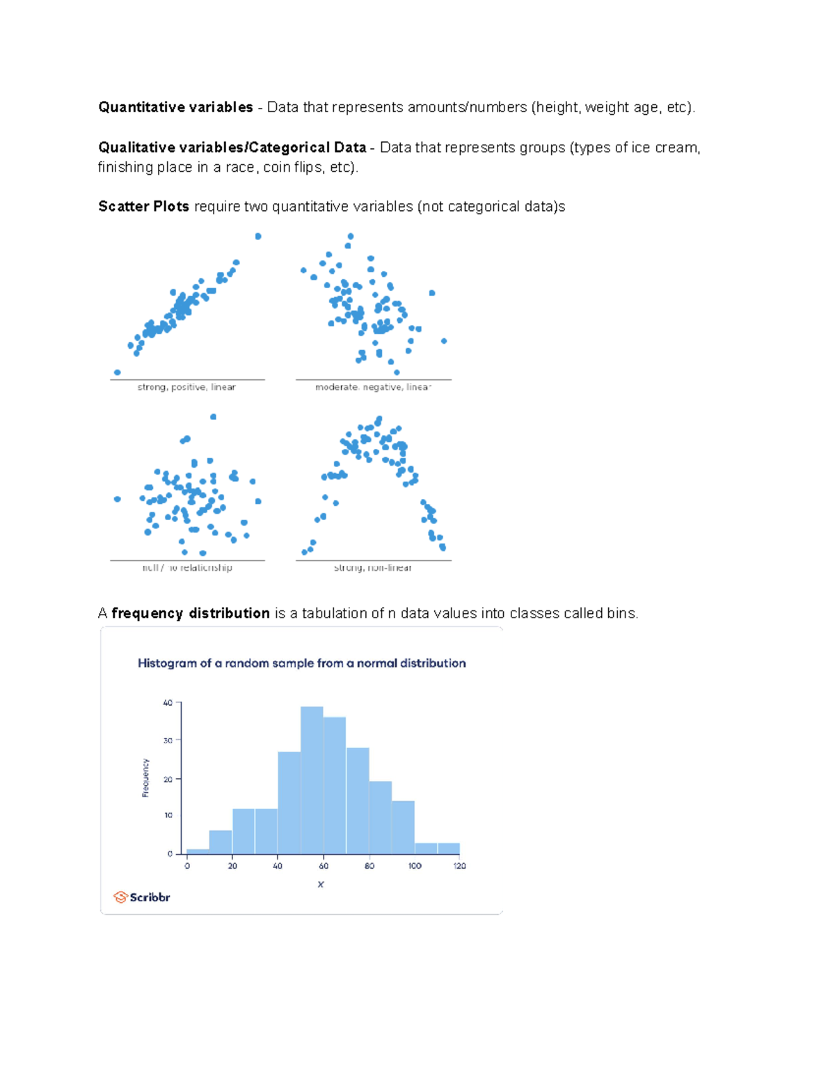 QNT Review for Midterm - Quantitative variables - Data that represents ...