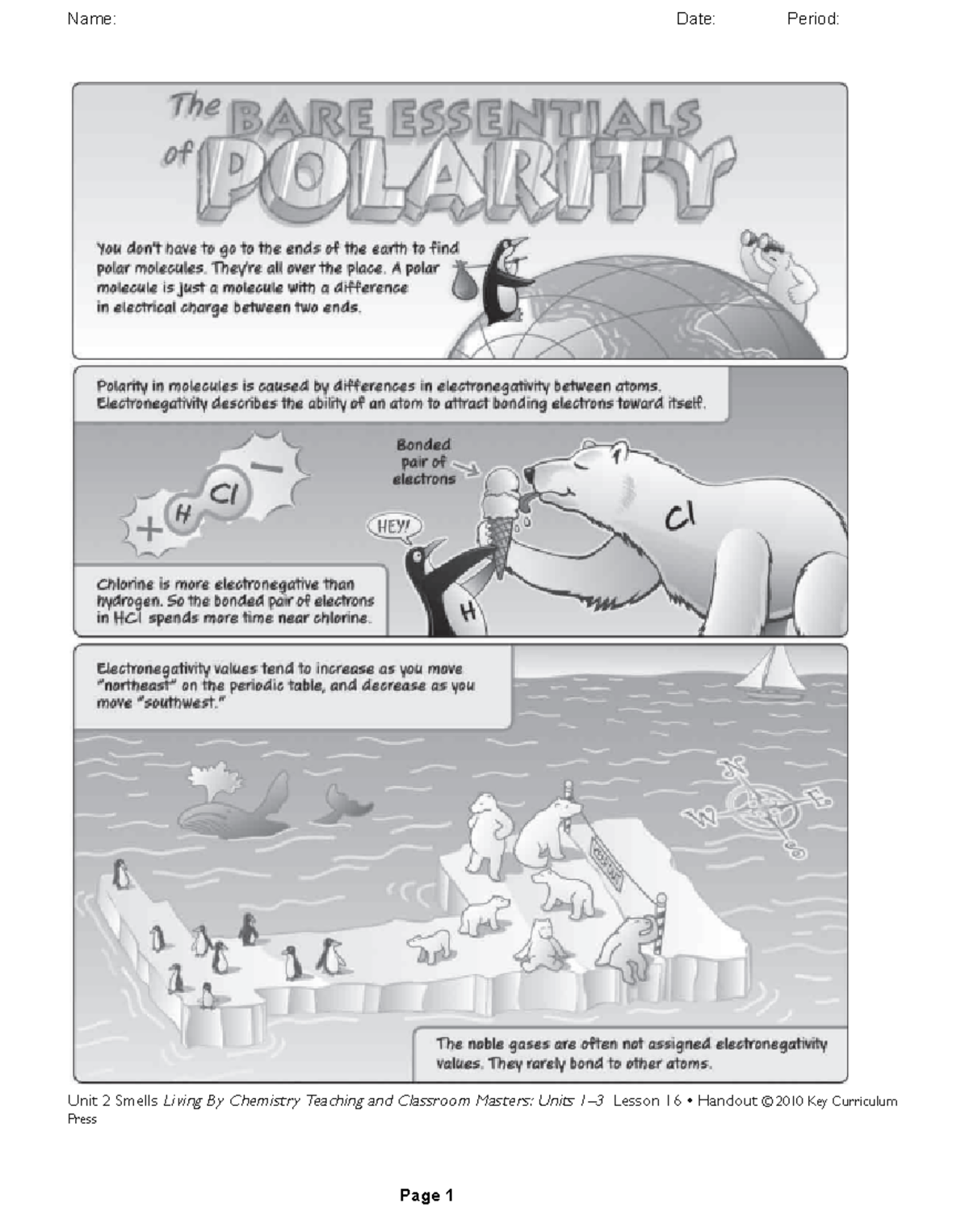 Copy of New Bare Essentials of Polarity Comic- Salmon - Unit 2 SmellsLiving By Chemistry ...