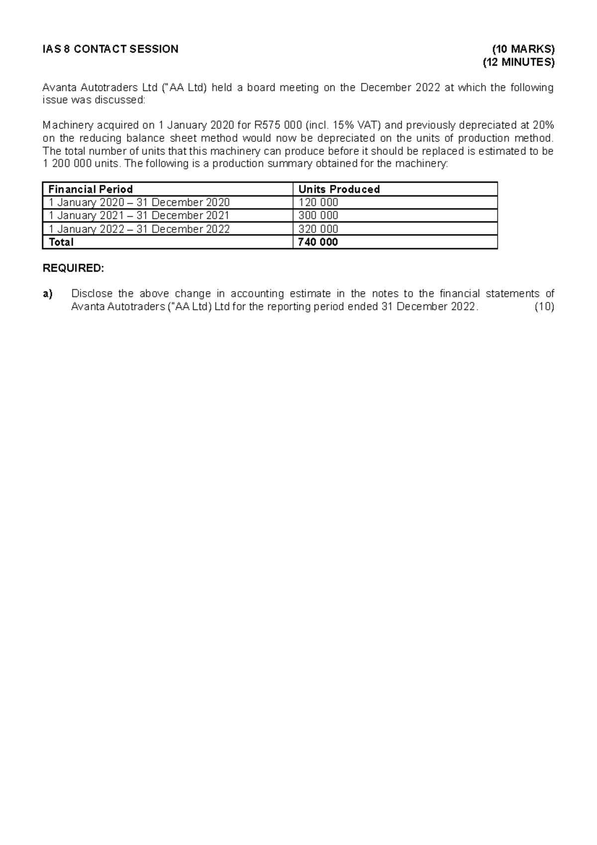 IAS 8 Contact Session Question And Solution IAS 8 CONTACT SESSION 10