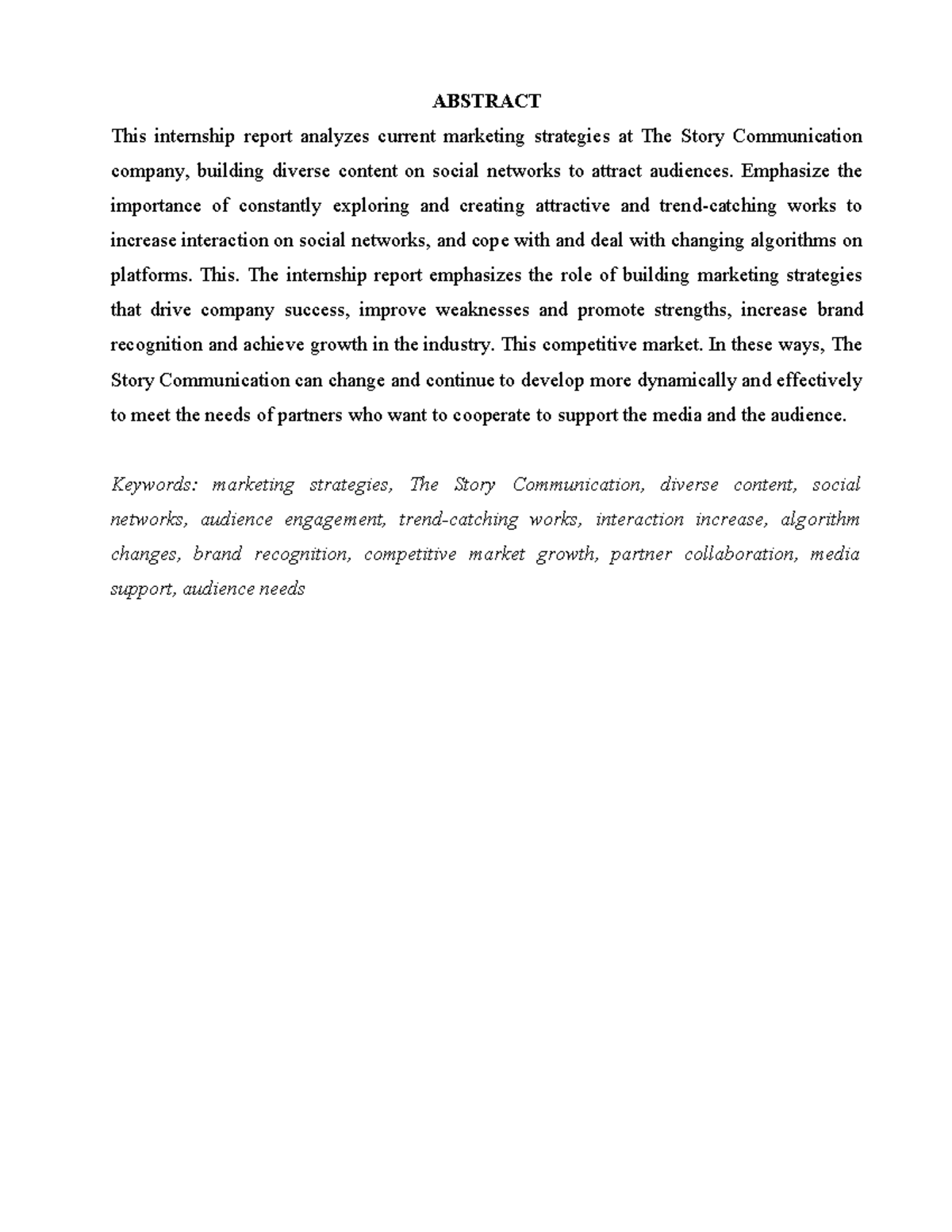 [032324 ] [ 1430063 ] [21DH484992 ] - ABSTRACT This internship report ...