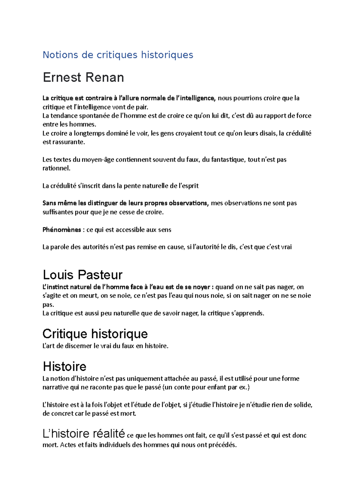 Notions de critique historique synthèse - Notions de critiques ...
