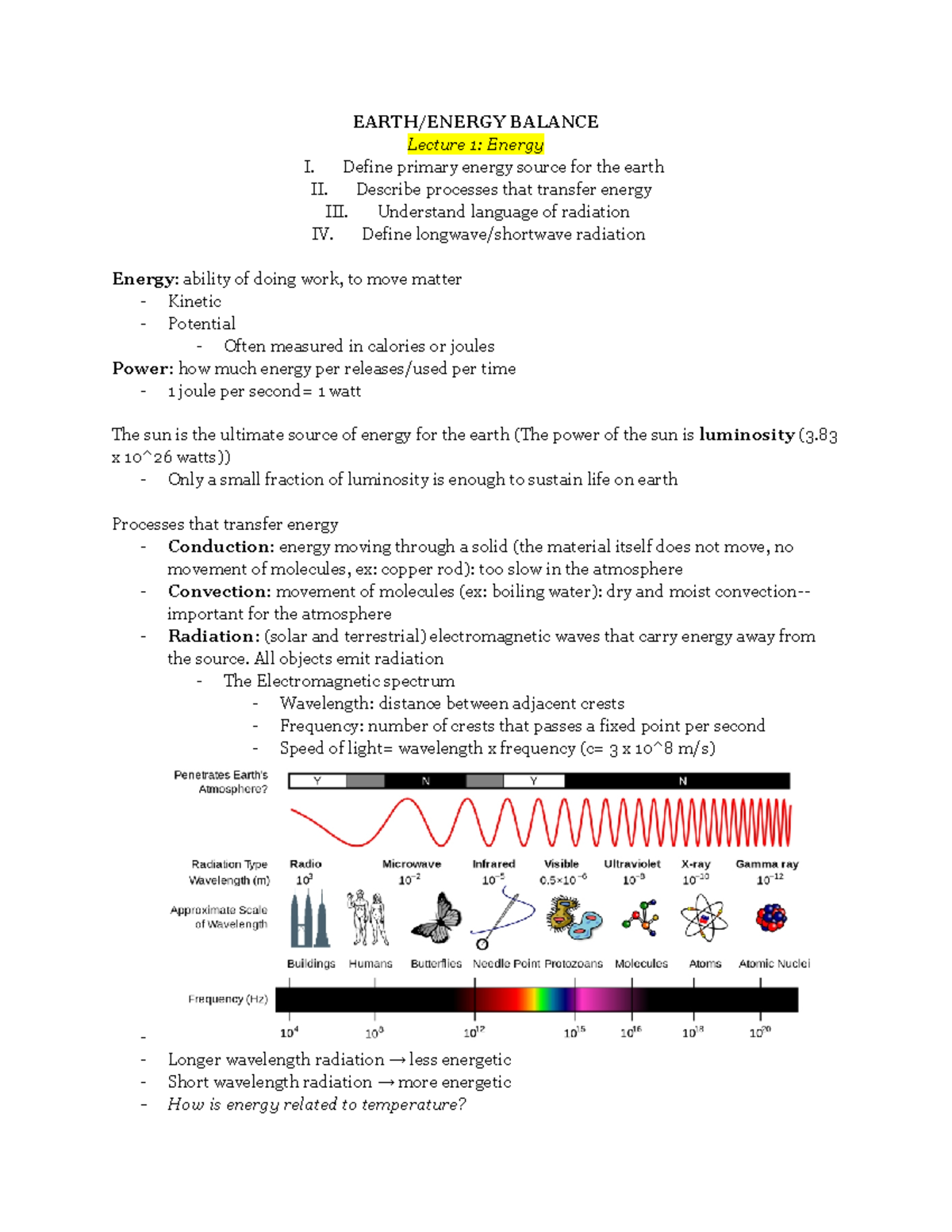 Espm15 lecture earth energy balance - EARTH/ENERGY BALANCE Lecture 1 ...