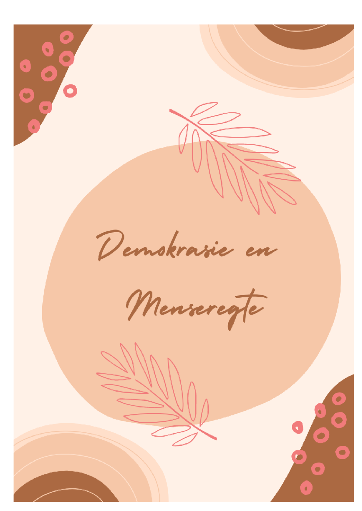 Kwartaal 2 - INL E ID ING TO T DE MO K R AS I E EN M EN S ER EG T E ...