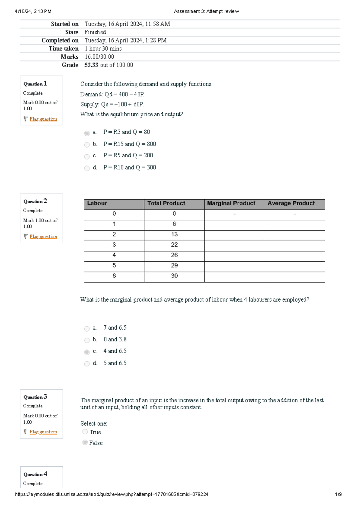 Assessment 3 Attempt review ECS - Question 1 Complete Mark 0 out of 1 ...