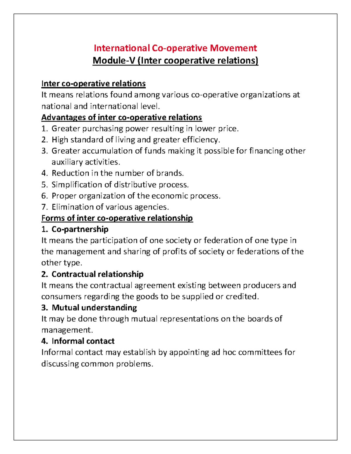 International Co-op Move- Module V- (B. COM ) - International Co ...