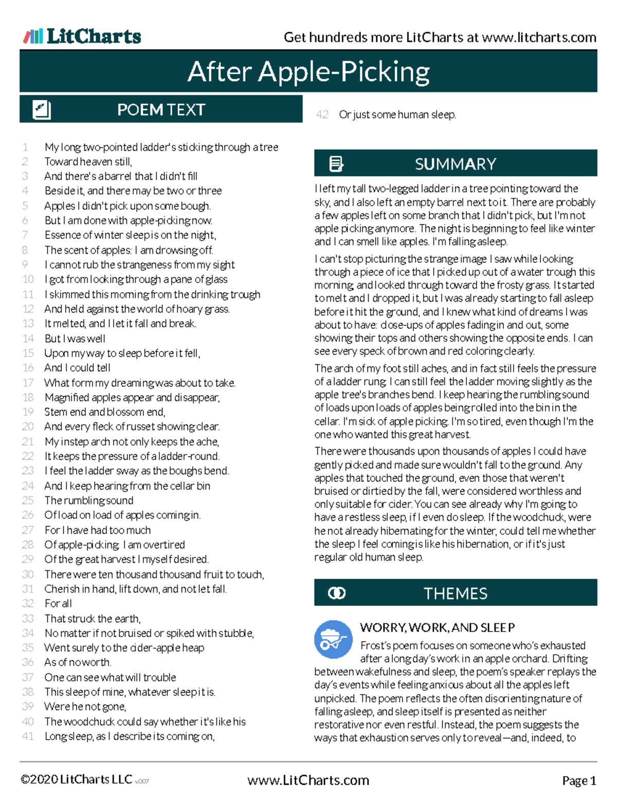 Analysis of Robert Frost's After 'Apple Picking' - After Apple-Picking ...