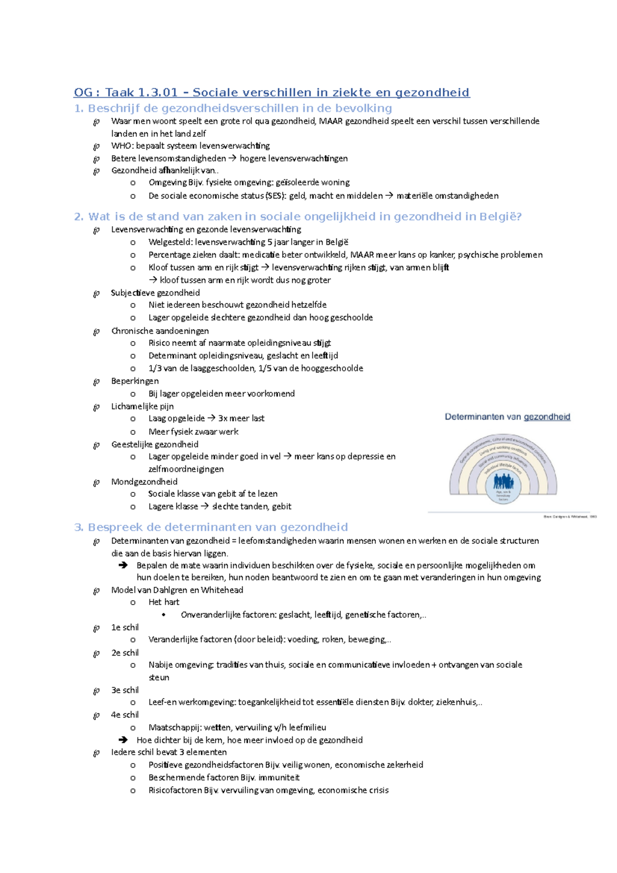 OG1 sociale verschillen in ziekte en gezondheid - OG : Taak 1.3 ...