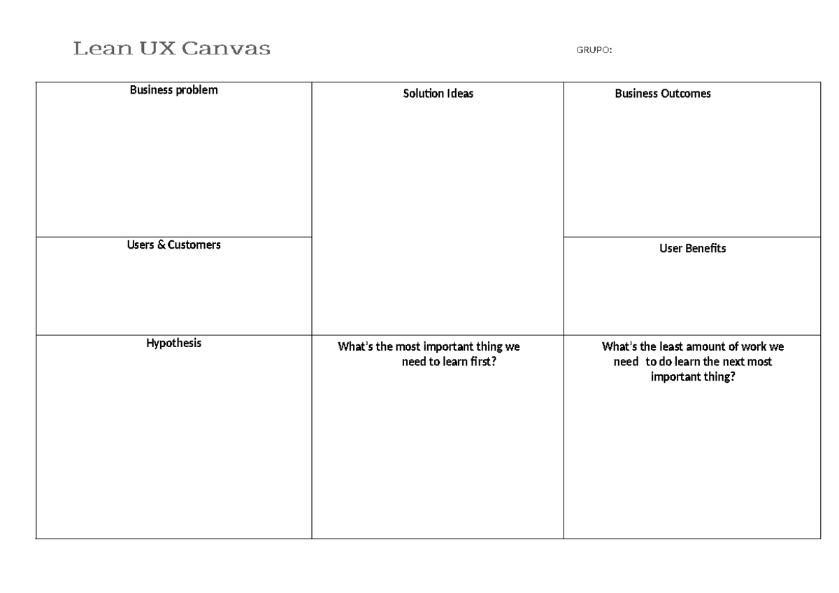 Lean UX Canvas ...