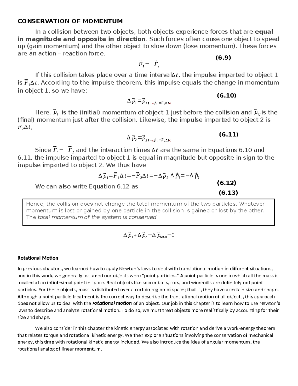 Module-physics - module for physics - (6) (6) (6) (6) (6) CONSERVATION ...