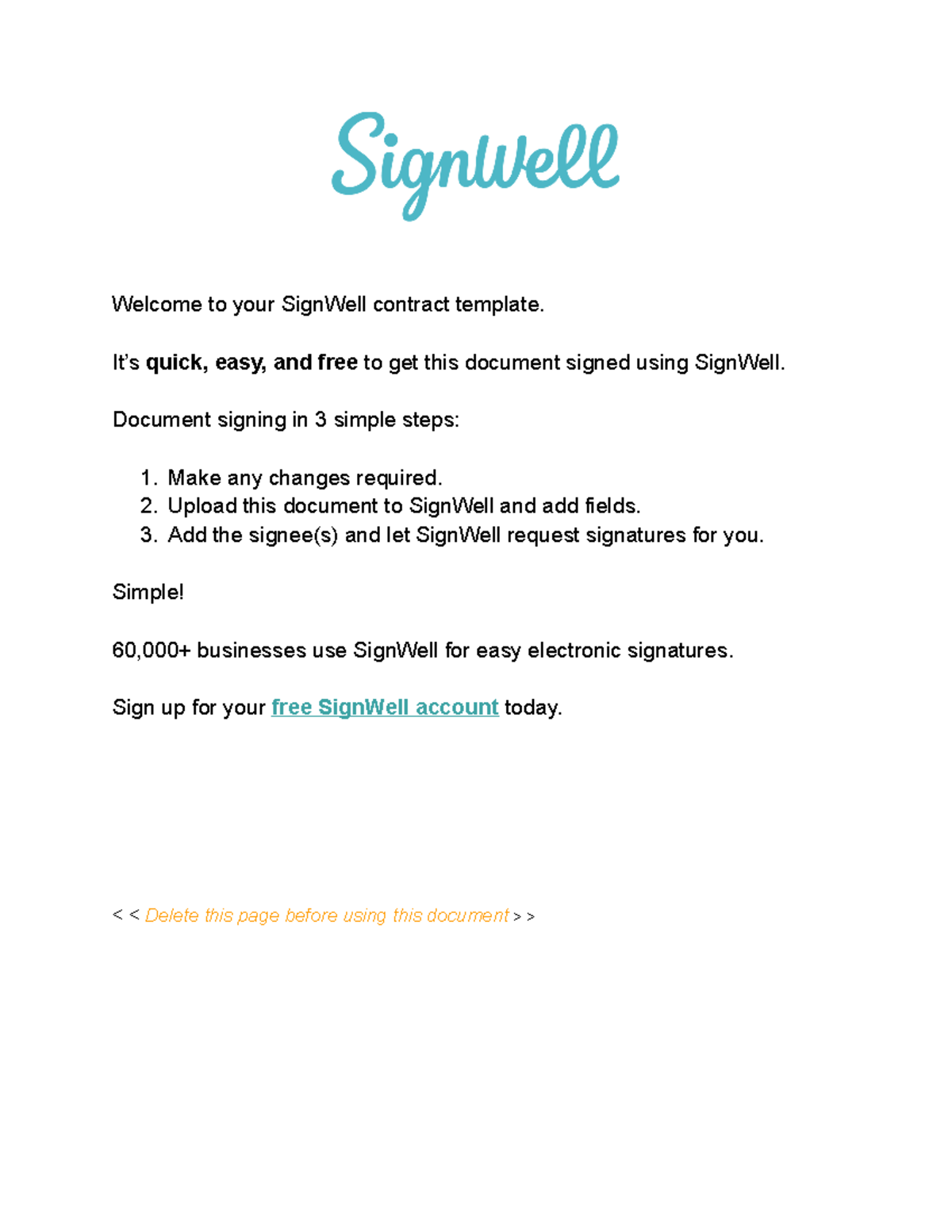 Non disclosure agreement templates - Welcome to your SignWell contract ...
