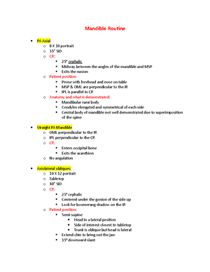 Skull - Projection summaries - Routine Skull Projections PA Axial ...