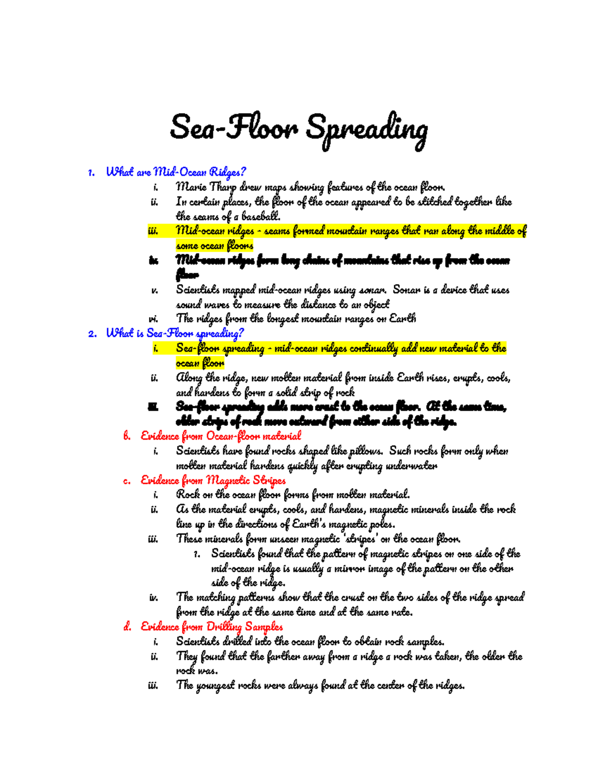3.2 Notes - About Seafloor Spreading - Se-Floo Spreadin Wha ar Mi-Ocea ...