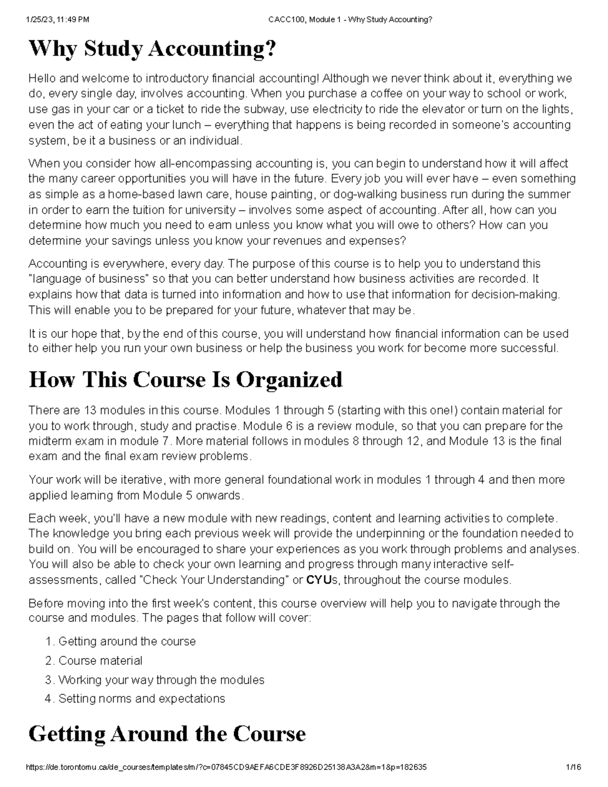 CACC100, Module 1 - Why Study Accounting - Why Study Accounting? Hello ...