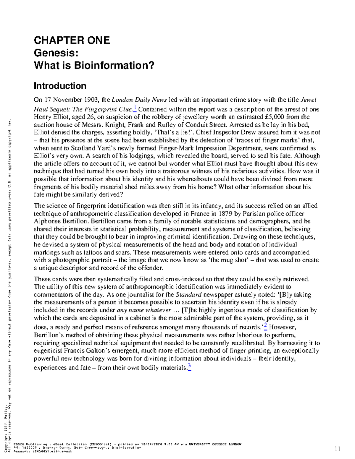 Bronwyn Parry Bet 2017 1Genesis What Is Bioinfo Bioinformation - 11 CHAPTER ONE Genesis: What is ...