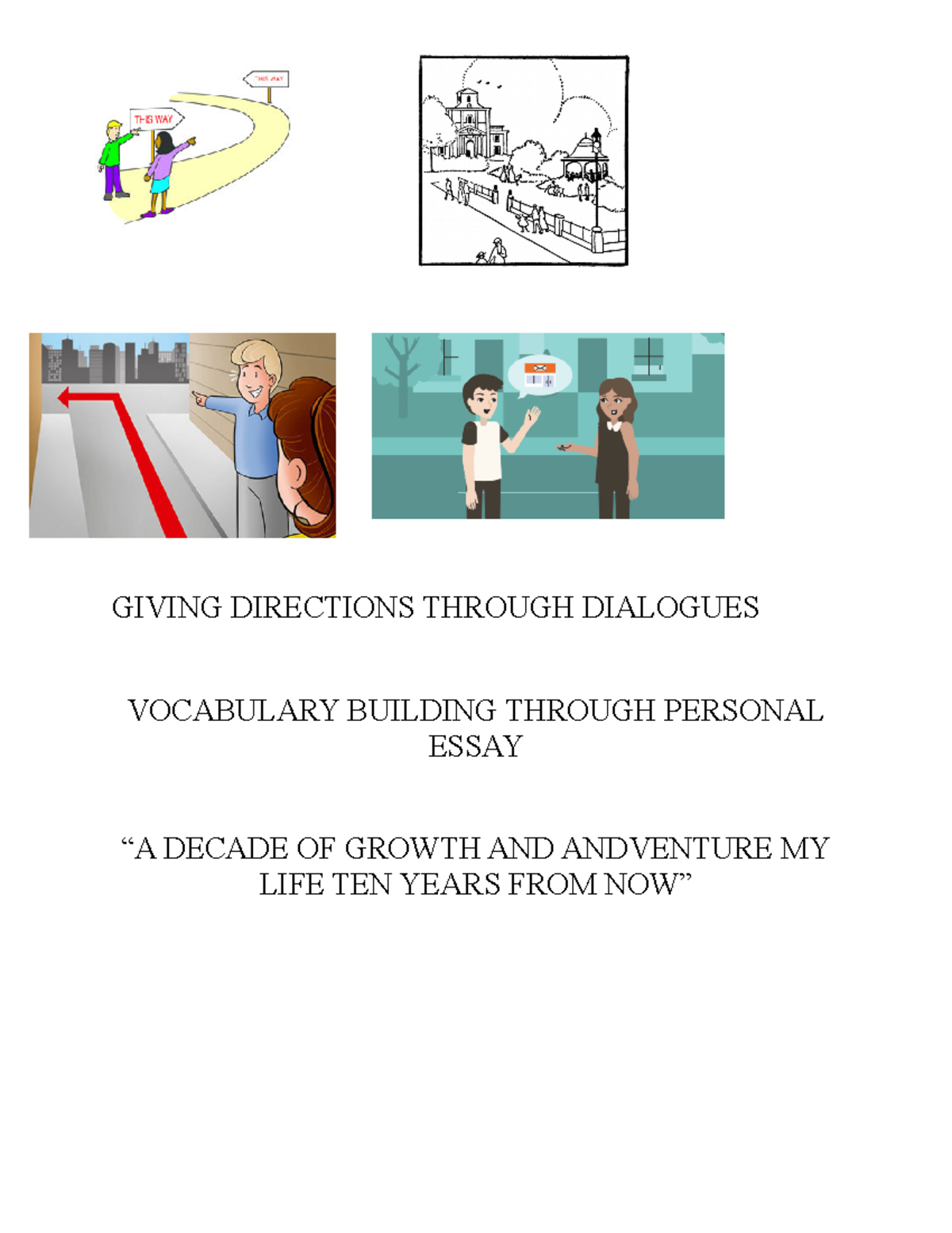 Journal - possible - GIVING DIRECTIONS THROUGH DIALOGUES VOCABULARY ...