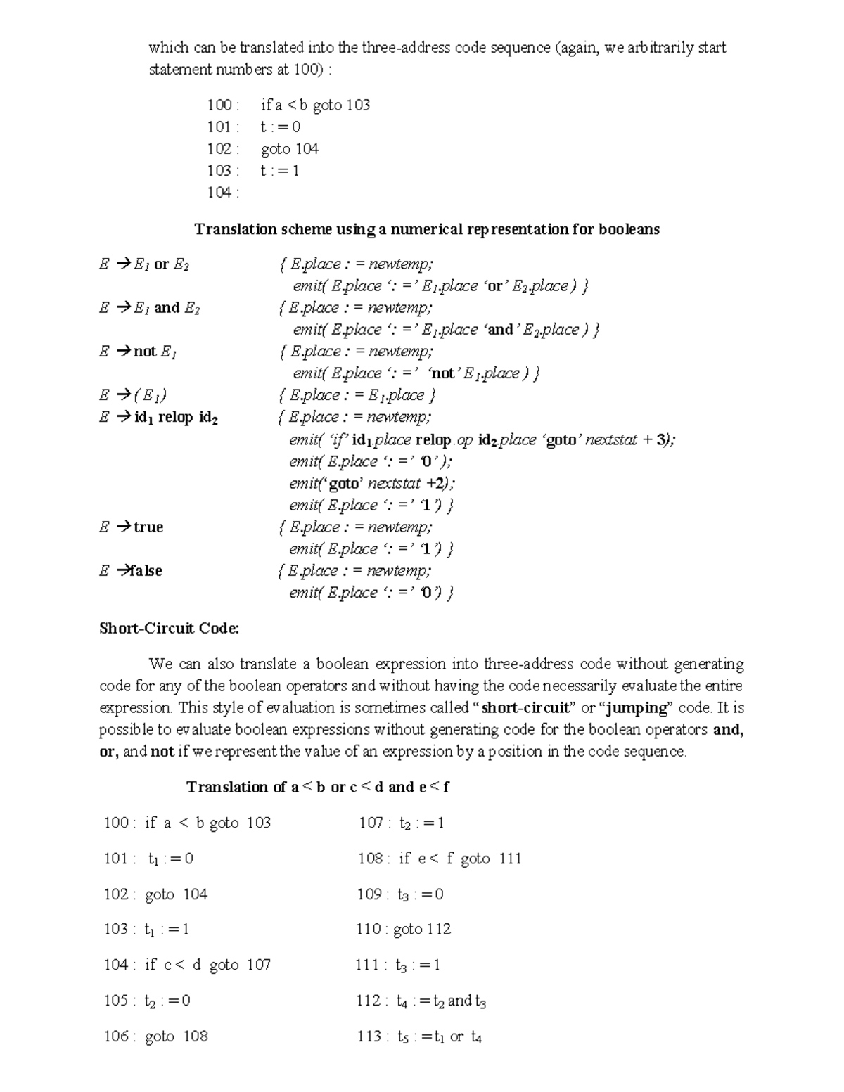 Compiler Design Part3 Which Can Be Translated Into The Three Address Code Sequence Again We