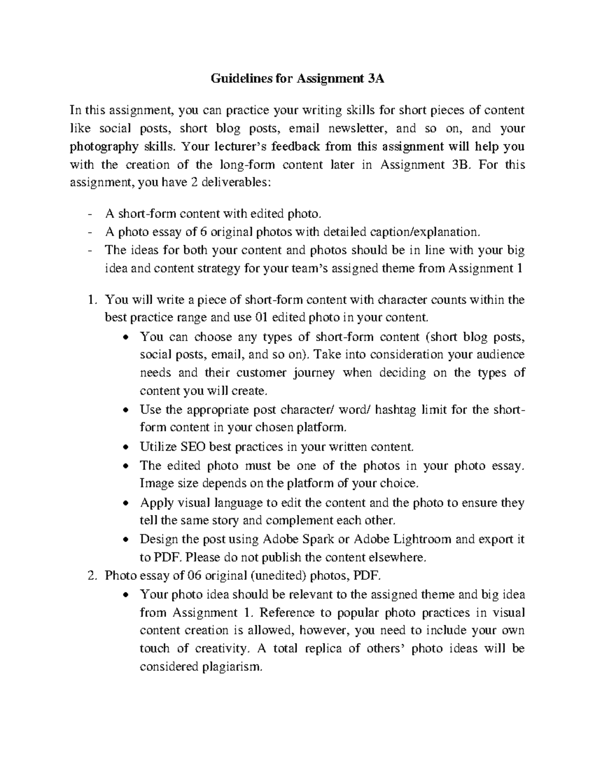 Guidelines for Assignment 3A - S12022-3 - Guidelines for Assignment 3A ...