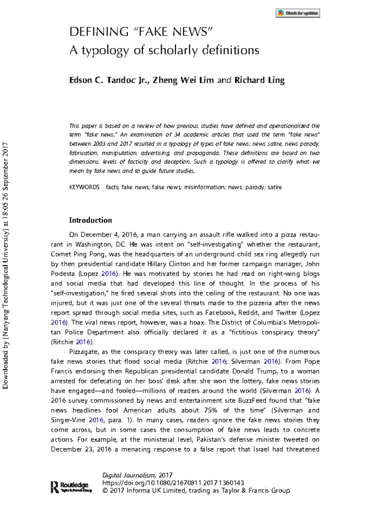 referances for fake news assignments for english subject for asasi ...
