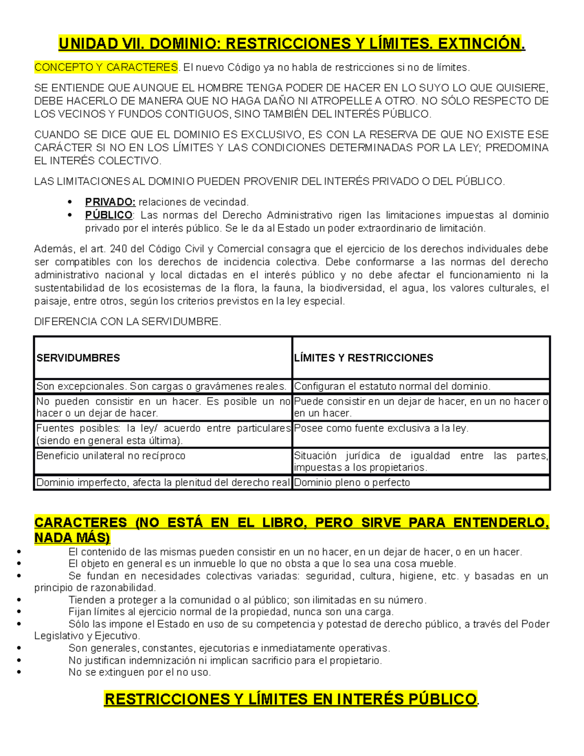 Unidad 7- Dominio- Restricciones- Limites- Extincion - UNIDAD VII ...