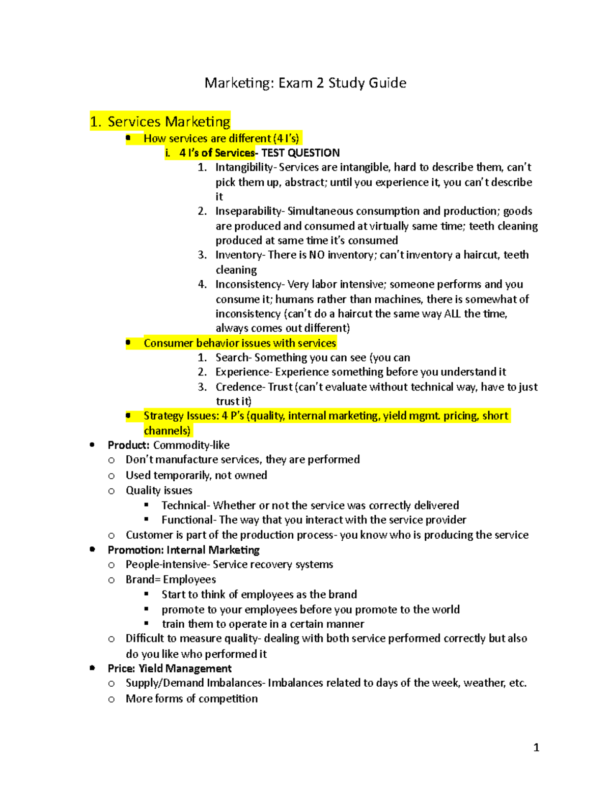 Marketing Exam 2 SG - Lecture notes Exam 2 Study Guide - Marketing ...