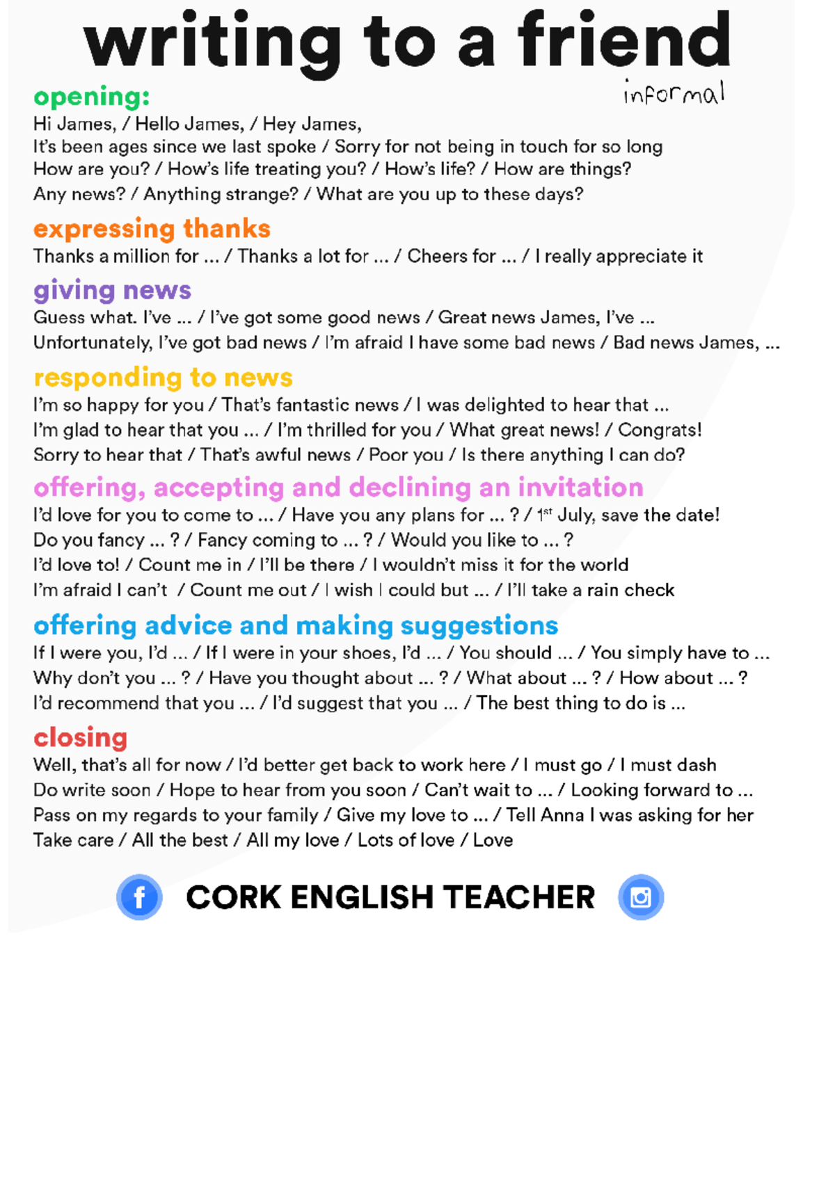 Writing Informal Letter b2 - ingleés - Studocu