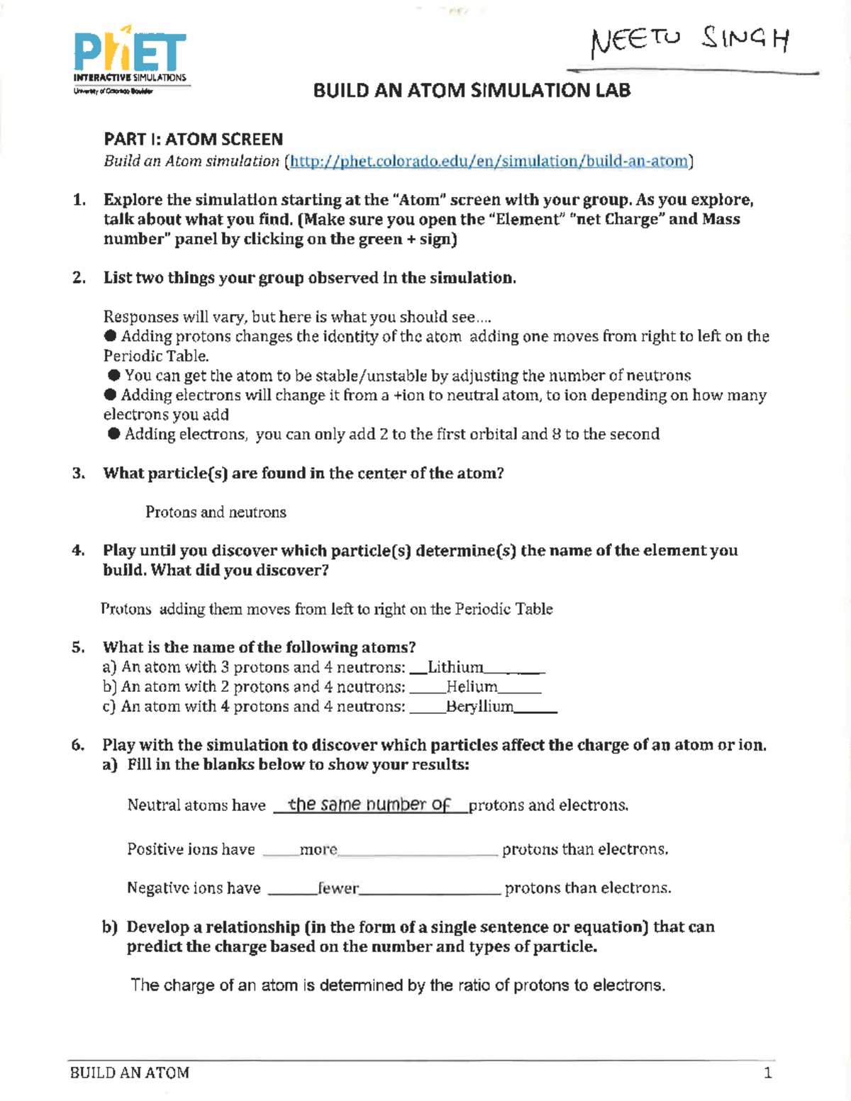 Build an Atom stimulation lab - CHEM 001A - Studocu