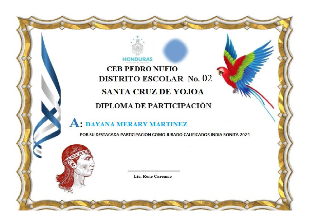 Diploma - wcswfsdfswdfc - Español - HONDURAS CEB PEDRO NUFIO DISTRITO ...