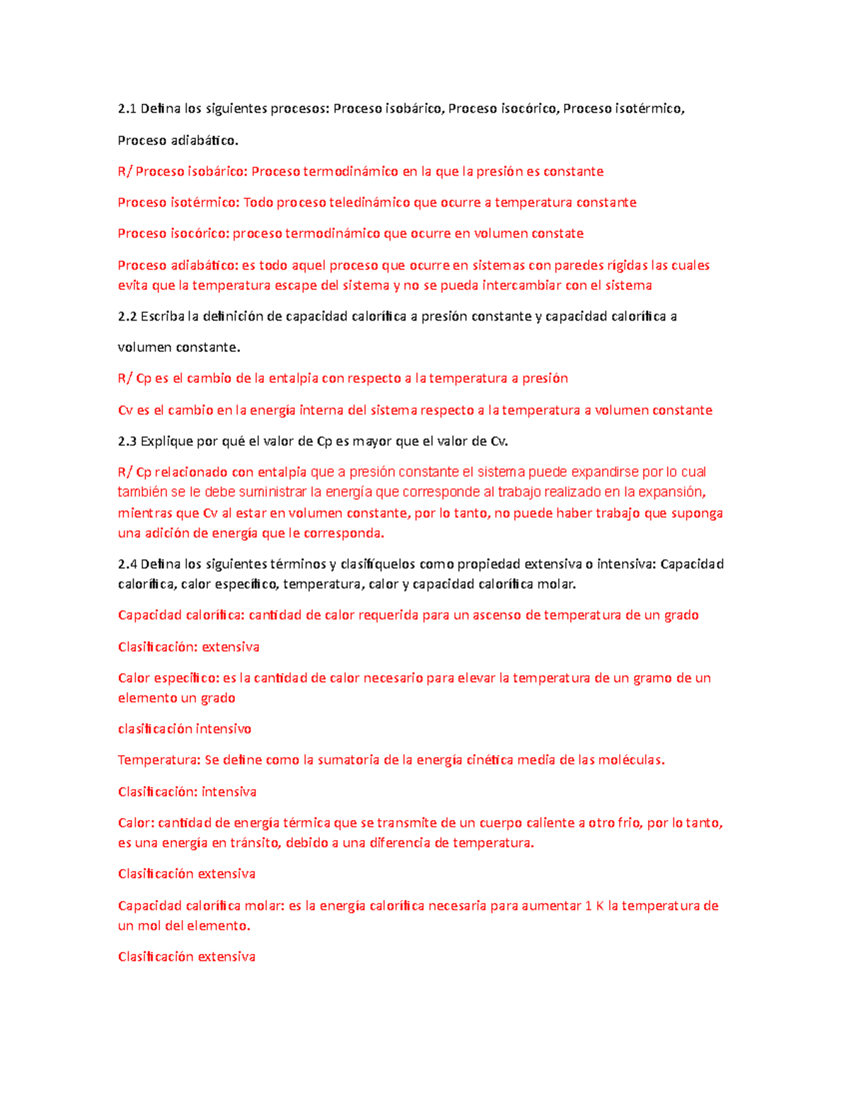 Cuestionario Quimica 2 Defina Los Siguientes Procesos Proceso